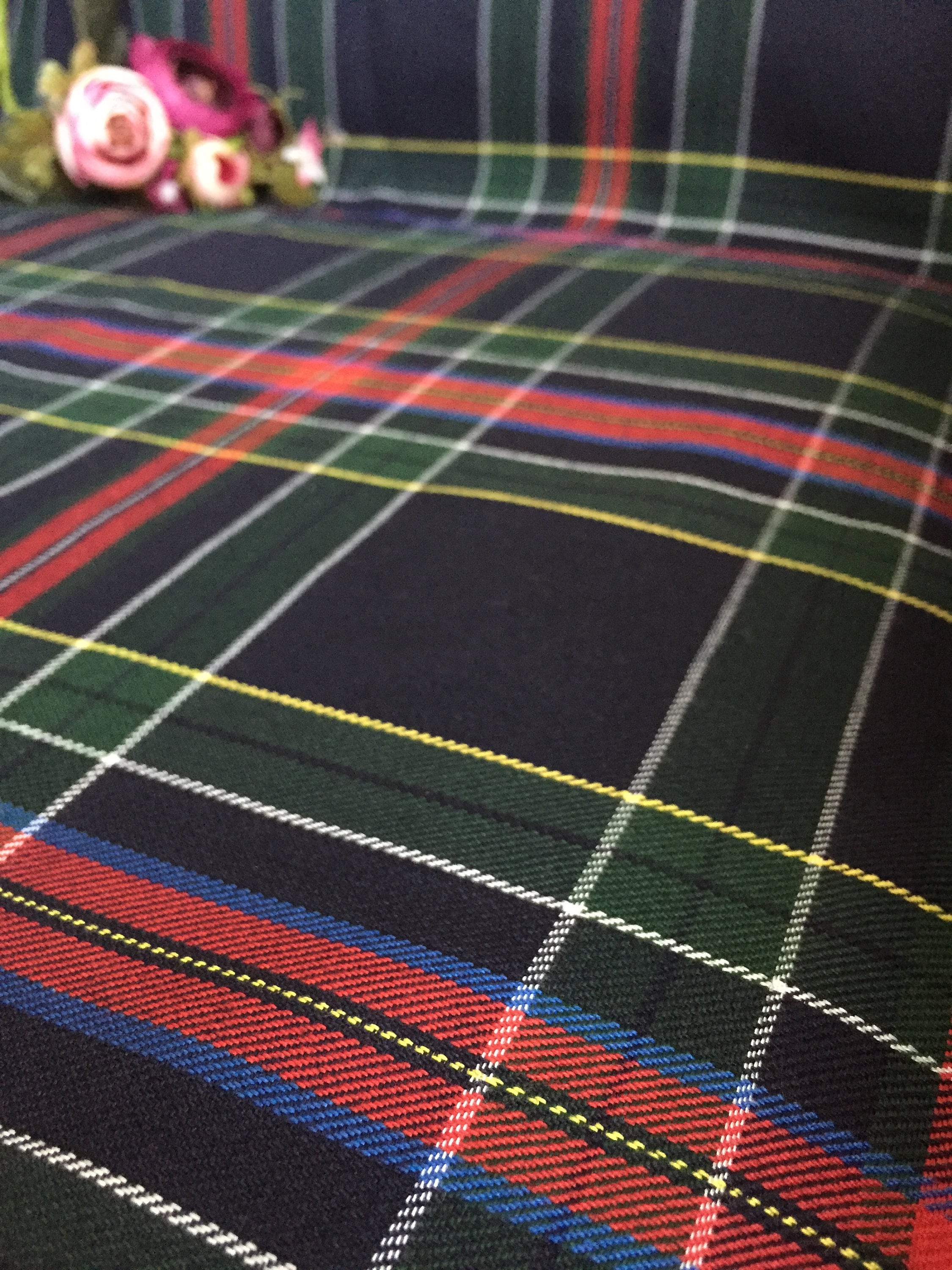 Navy Stewart Plaid Fabric Wide 59in Red Green Blue Cotton - Etsy