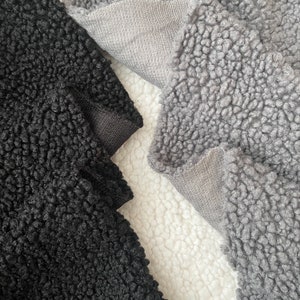 Teddy Boucle Fabric, Wide 62", Fluffy Curled Sherpa Plush, Coat and ...