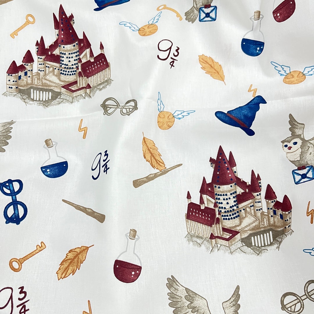 Premium White Cotton Fabric, Wide 94inc, Magical Symbol, 100% Cotton ...