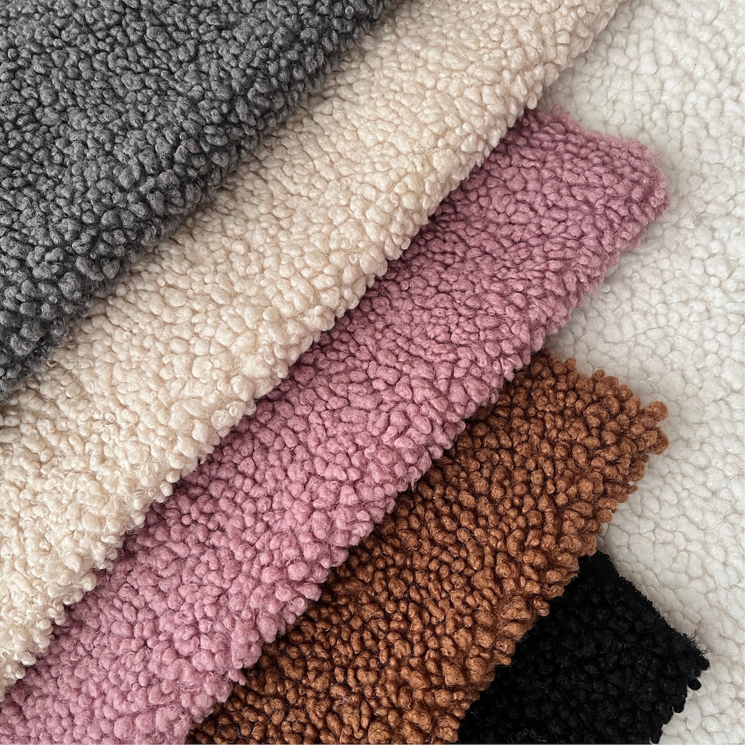 Teddy Boucle Fabric, Wide 62", Fluffy Curled Sherpa Plush, Coat and ...
