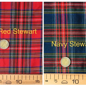 Red Royal Stewart Tartan, Wide 1.85yrd/67in, Fabric, Table Cloth, Craft ...