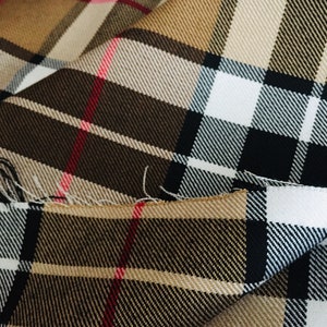 Caramel Thompson Plaid Pattern, Wide 59in, Polyviscose Tartan Fabric ...