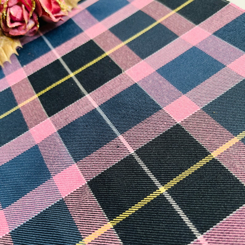 Magenta Plaid Tartan Fabric, Wide 1.64yard, Plaid Pattern, Polyviscose ...