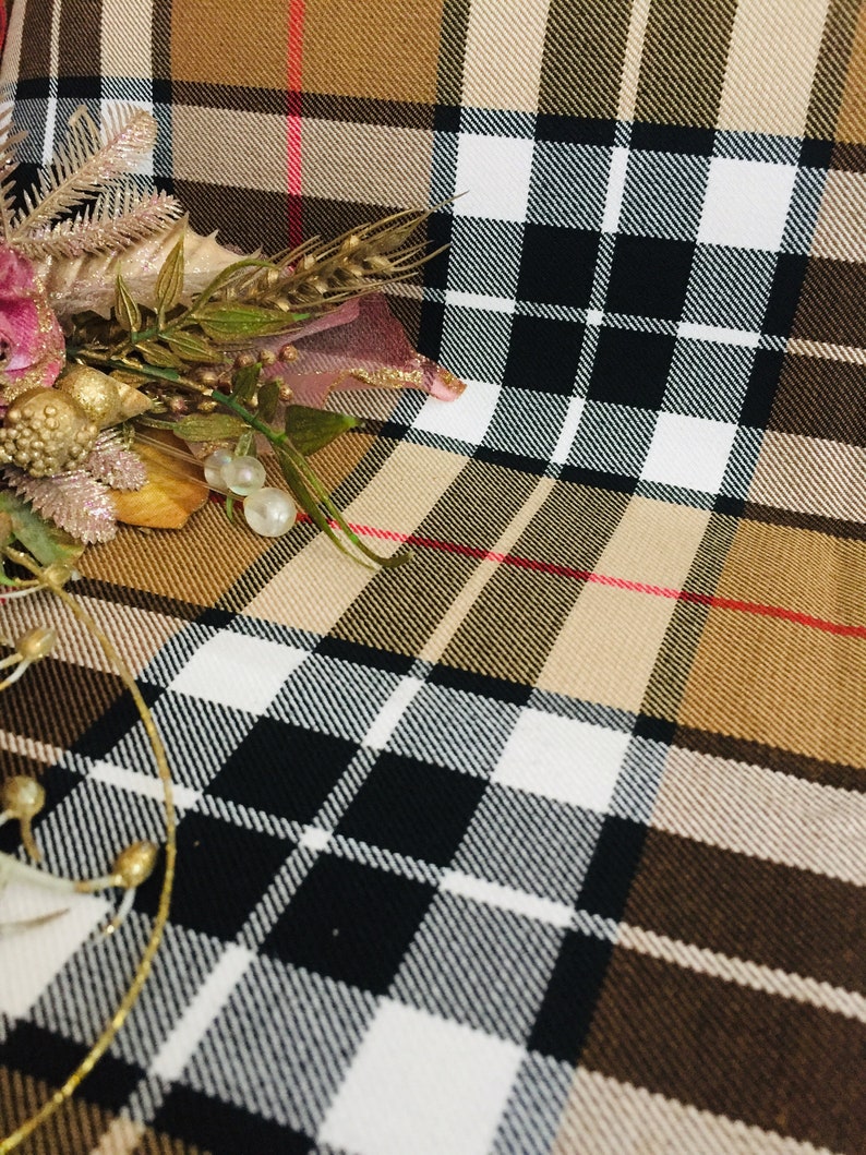 Caramel Thompson Plaid Pattern Wide 59in Cotton Polyviscose - Etsy