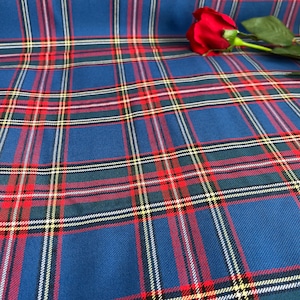 Blue Red Tartan, Wide 1.64yard, Scottish Tartan, Plaid Pattern ...