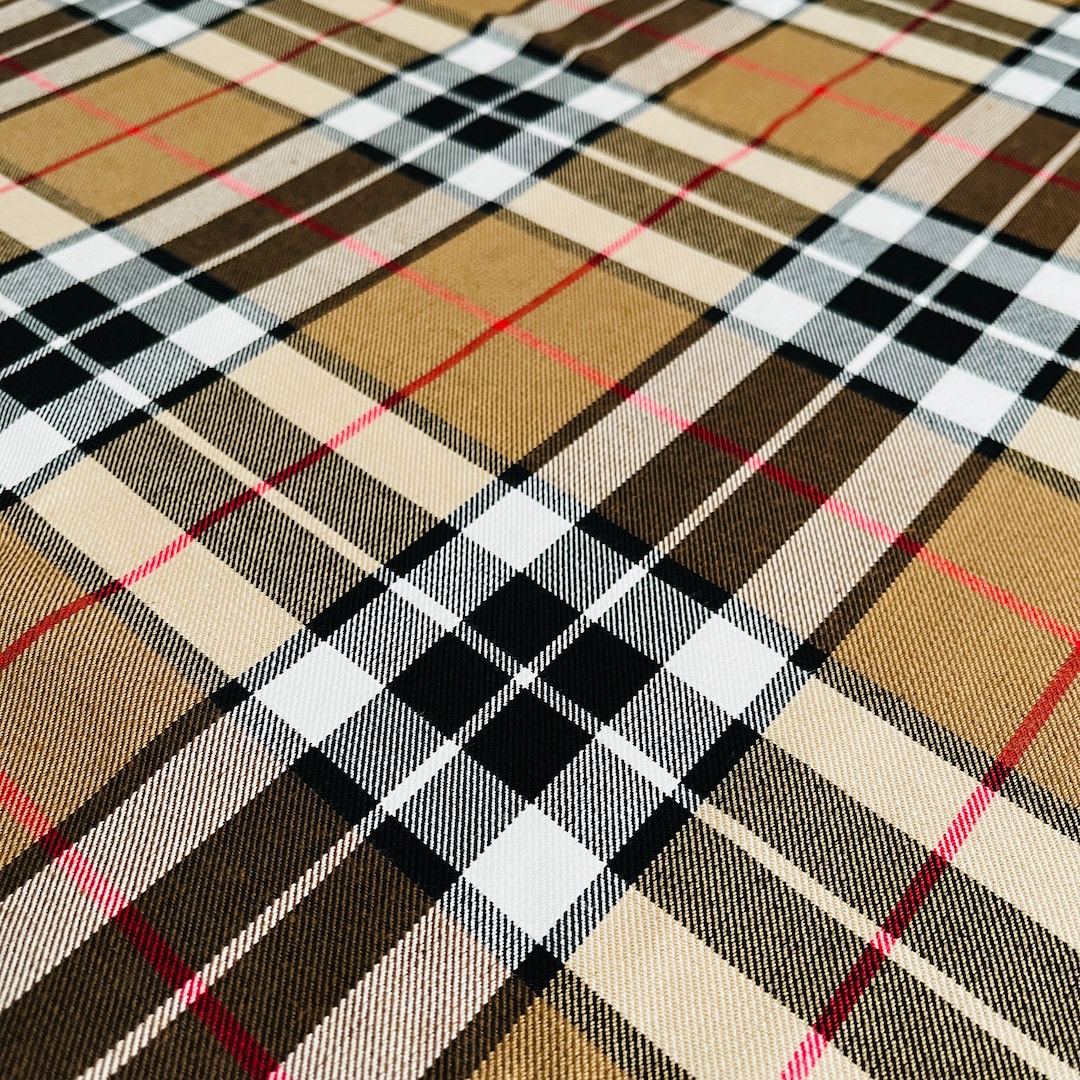 Caramel Thompson Plaid Pattern, Wide 59in, Polyviscose Tartan Fabric ...