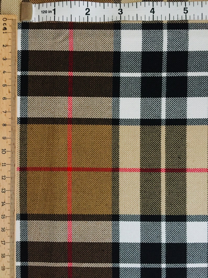 Caramel Thompson Plaid Pattern Wide 59in Cotton Polyviscose - Etsy