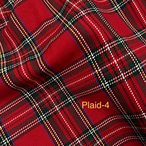Red Plaids Soft Gabardine, Wide 59in, 230gsm, Dyed Yarn Woven ...