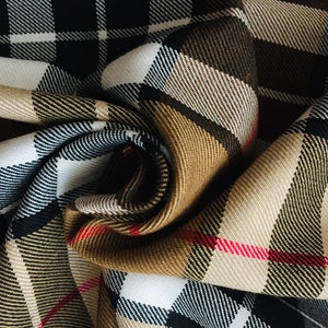 Caramel Thompson Plaid Pattern, Wide 59in, Polyviscose Tartan Fabric ...