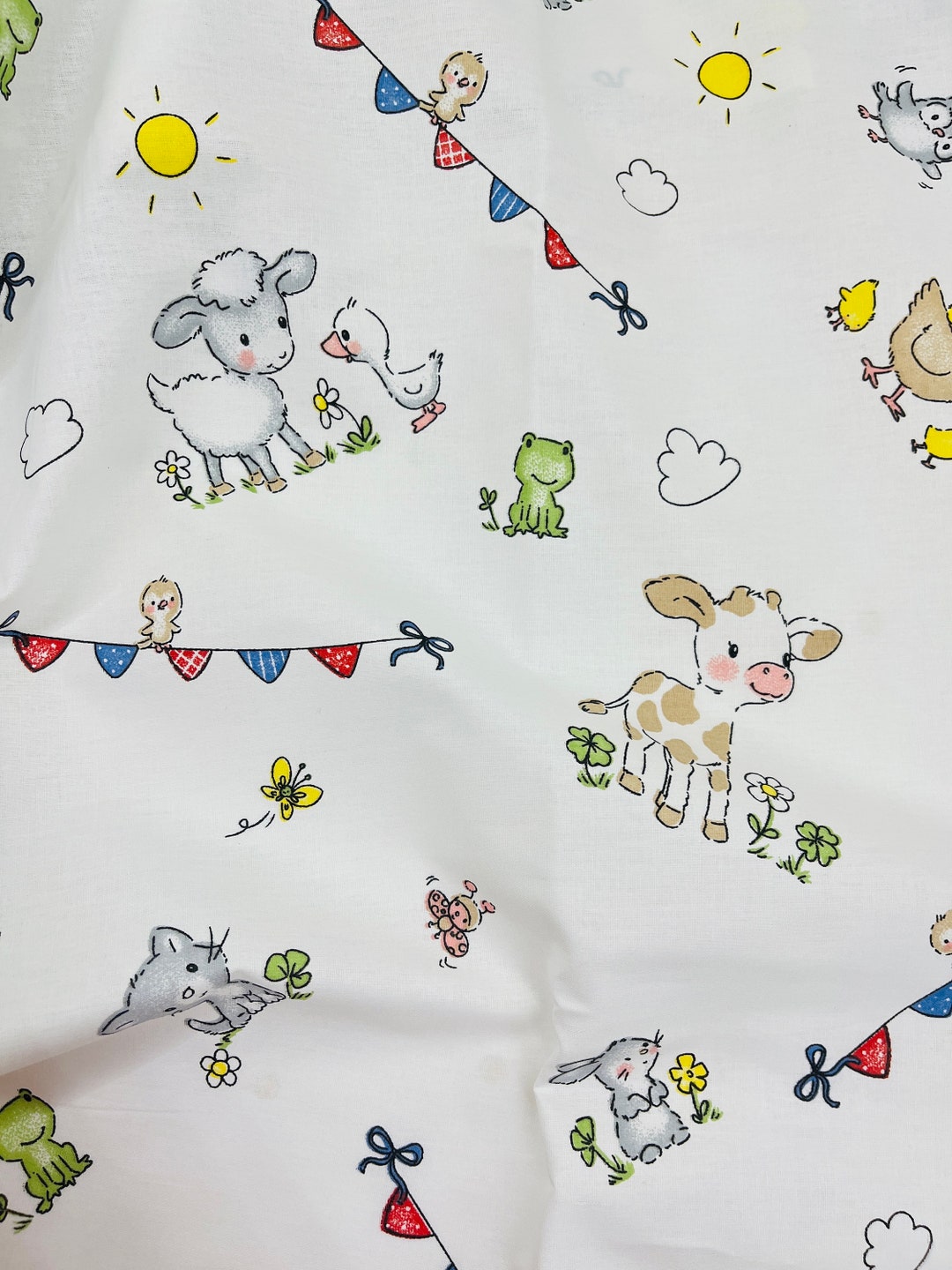 Cute Farm Premium Cotton Fabric, Wide 94inc, Farm Printed, Digital ...