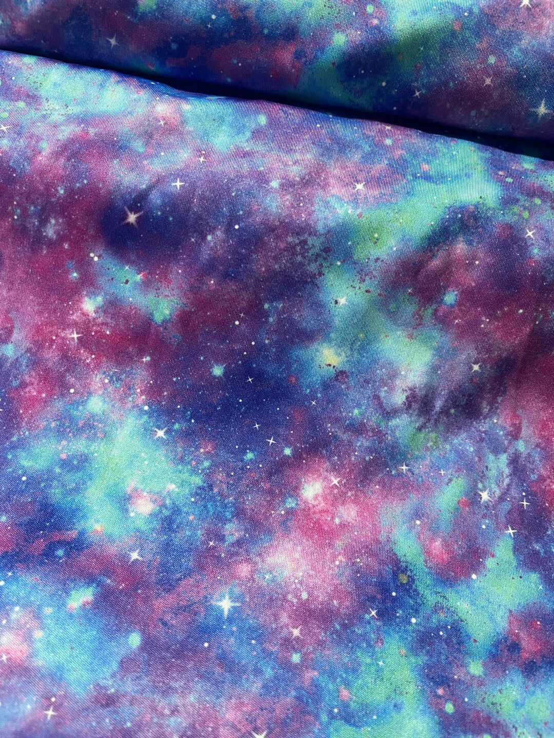 Spandex Fabric 4 Way Stretch, Colorfull Space Patterned Fabric, by the ...