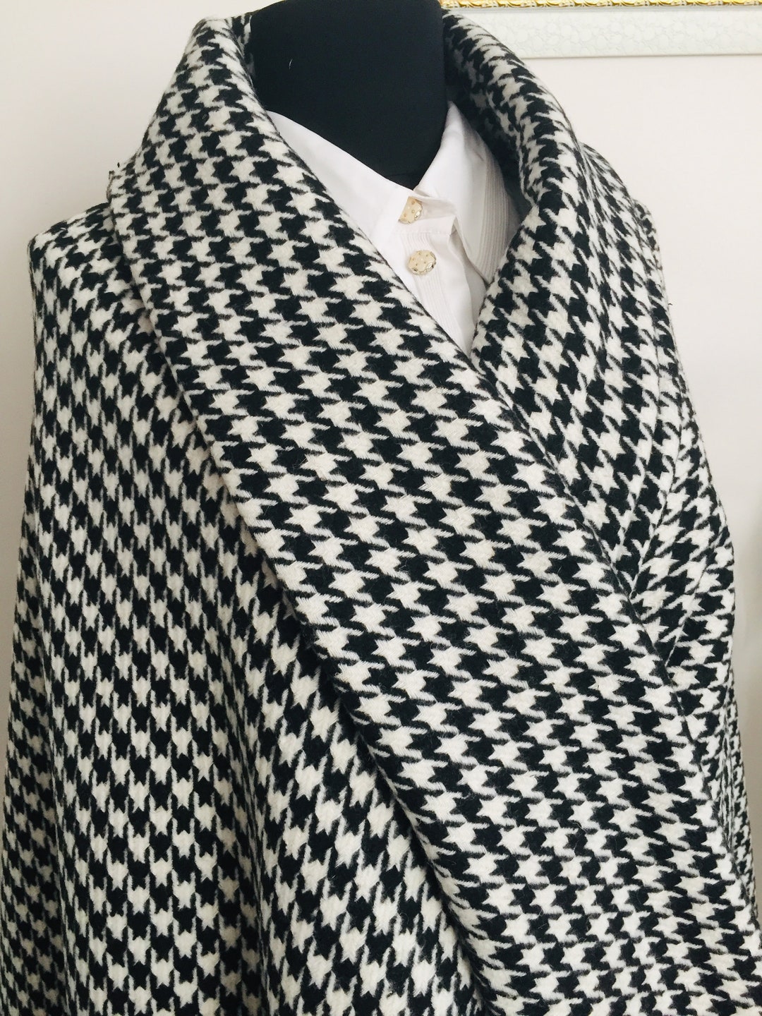 Wool Houndstooth Fabric, 380gsm, Wide 1.64yrd, for Coat, Tweed Wool ...