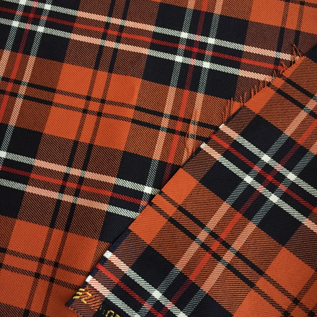 Autumn Plaid Fabric, Wide 59in, Tartan, Terracota Polyviscose, Fall ...