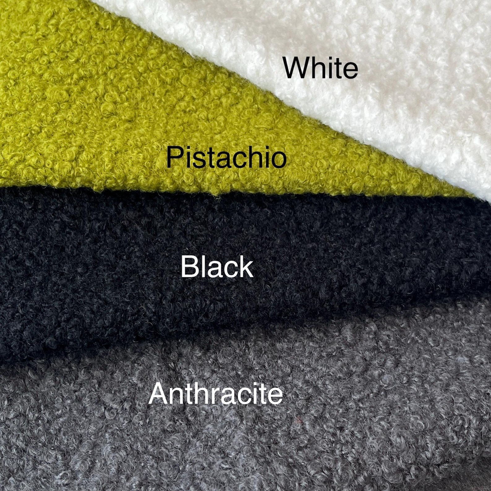 Curly Boucle Fabric, 17 Colors, Wide 59", Upholstery, Furnishing, Plush ...