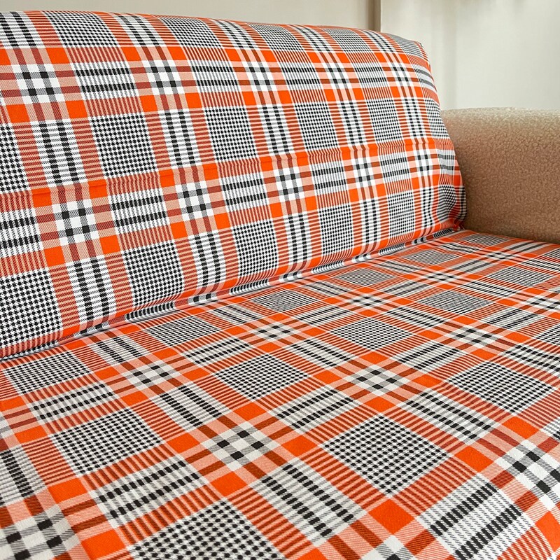 Orange Plaid Fabric - Etsy