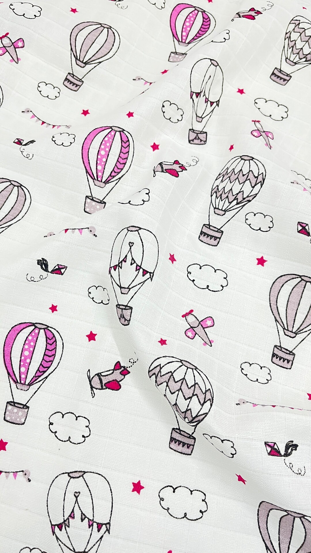 Balloon Muslin, Printed Muslin Fabric, Baby Muslin Fabric, Balloon ...