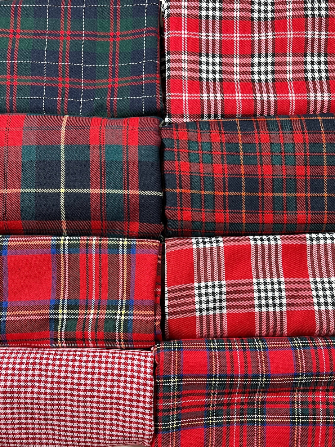 Red Plaids Fabric, Wide 59in, 12 Different Gabardine, Wrap, Tartan ...