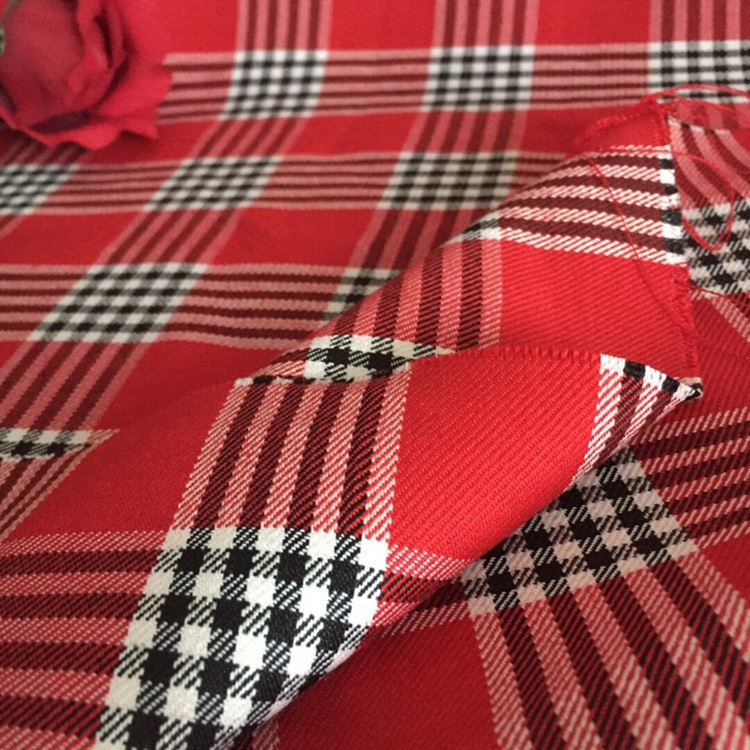 Roter Karo Stoff, 150cm breit, Schottenkaro Stoff, Baumwolle ...