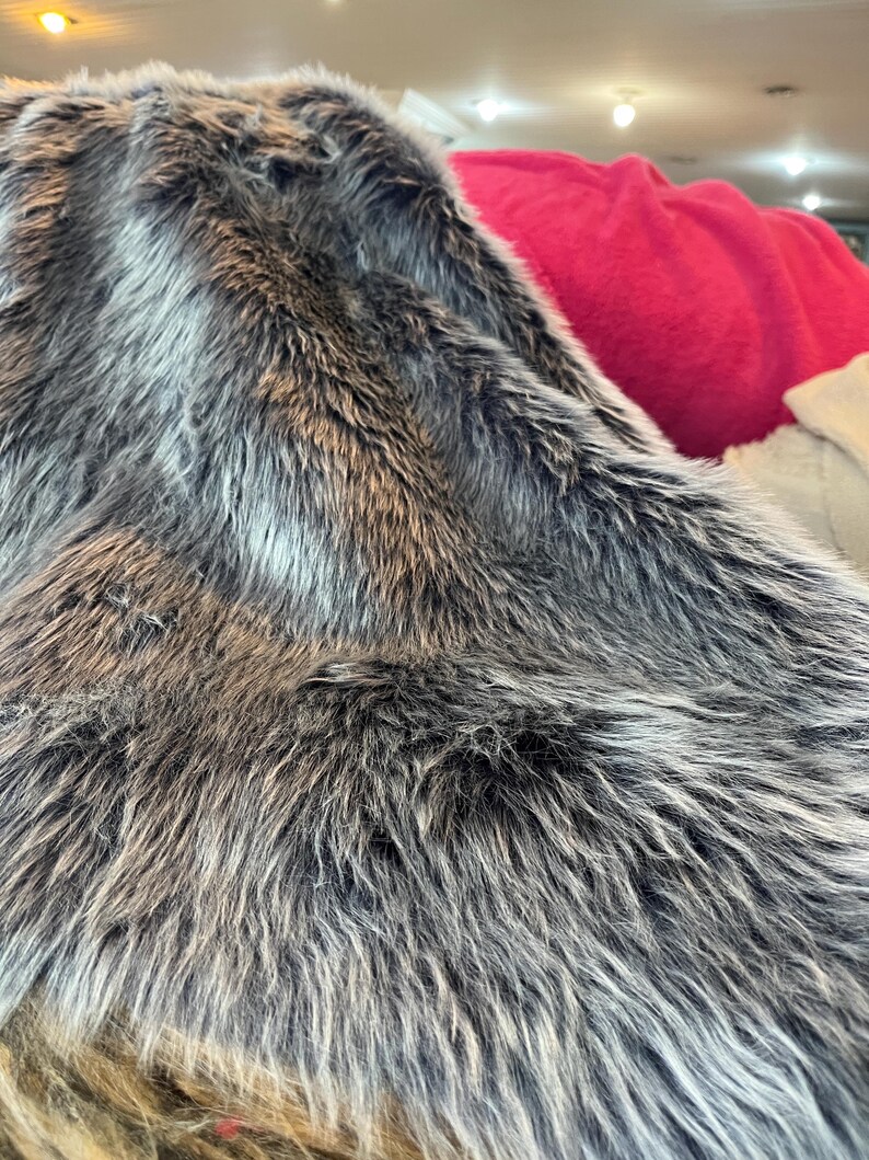 Navy Plush, Wide 59", Faux Fur, One Sided Fur Fabric, Real Like Plush ...
