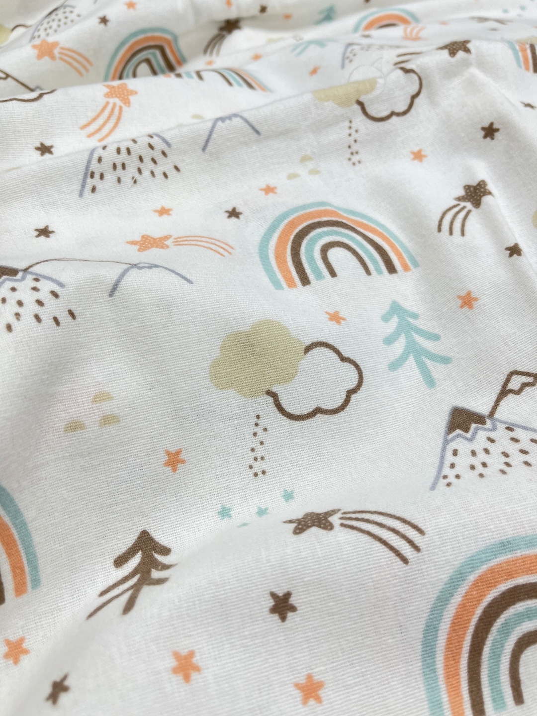 Pastel Rainbow Flannel, Wide 2.62 Yard, Natural Fabric, by Yard/meter ...