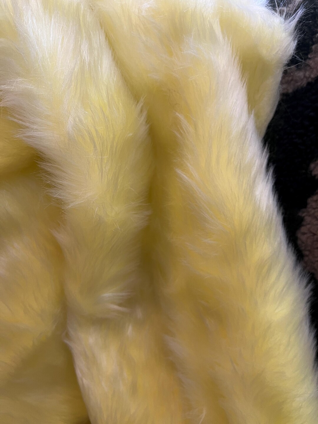 Yellow Plush Fabric, Wide 59”, Long Pile Faux Fur, Furry, Soft Plush ...