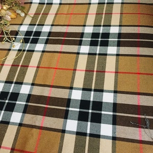 Caramel Thompson Plaid Pattern, Wide 59in, Polyviscose Tartan Fabric ...