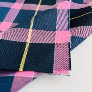 Magenta Plaid Tartan Fabric, Wide 1.64yard, Plaid Pattern, Polyviscose ...