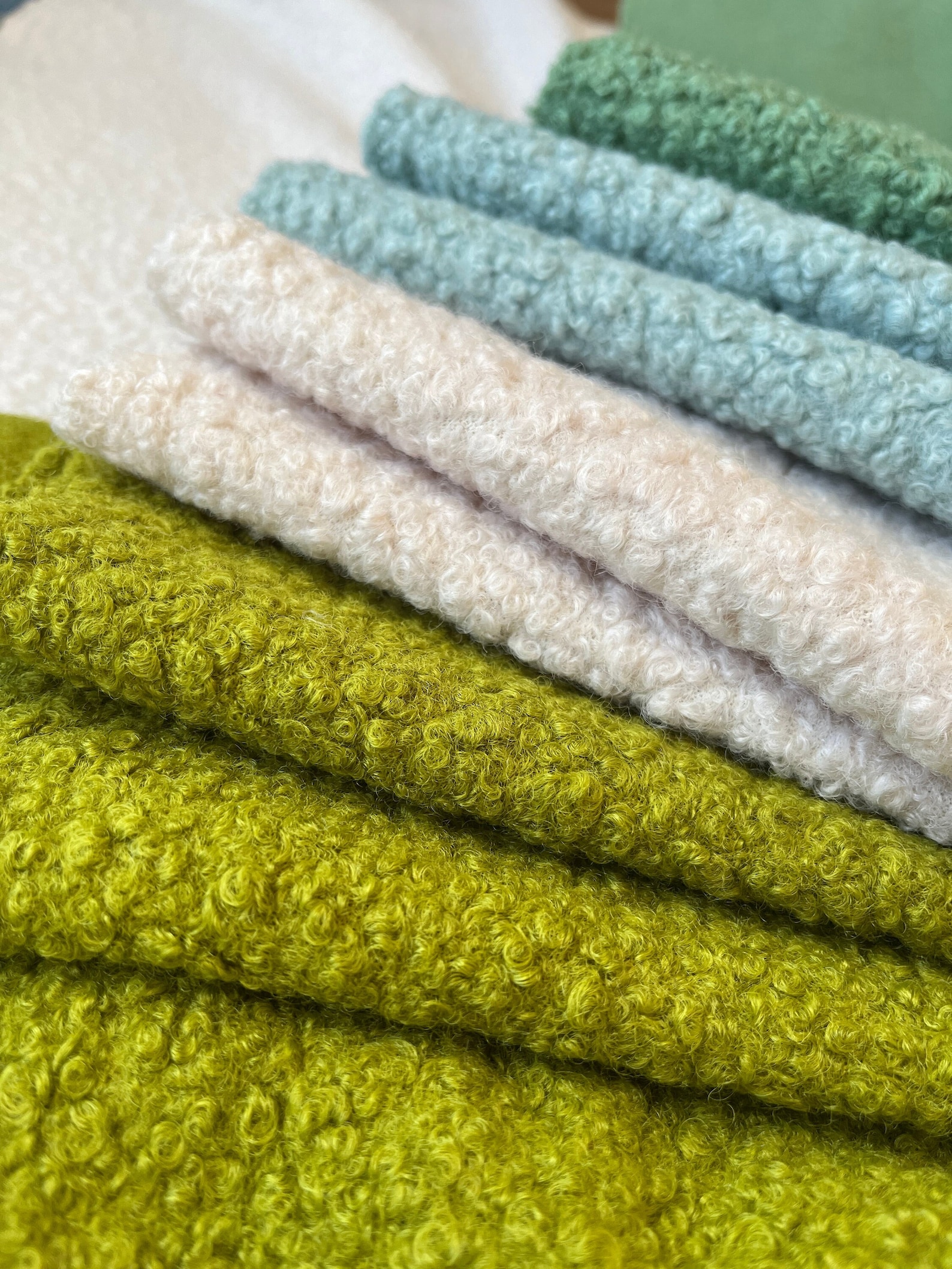 Curly Boucle Fabric, 17 Colors, Wide 59", Upholstery, Furnishing, Plush ...