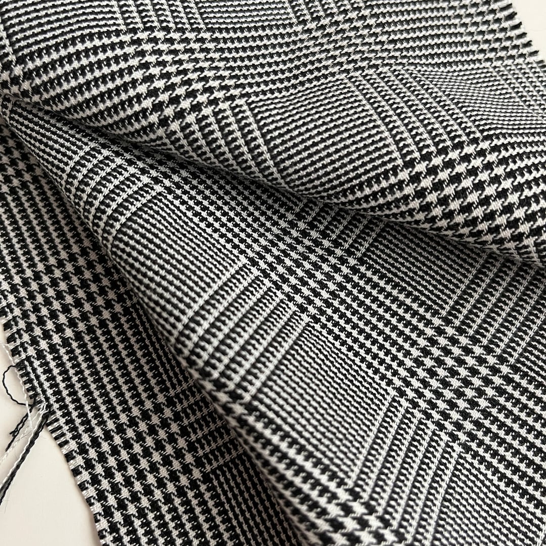 Small Houndstooth Plaid Tartan, Wide 59inch, Plaid Pattern, Polyviscose ...