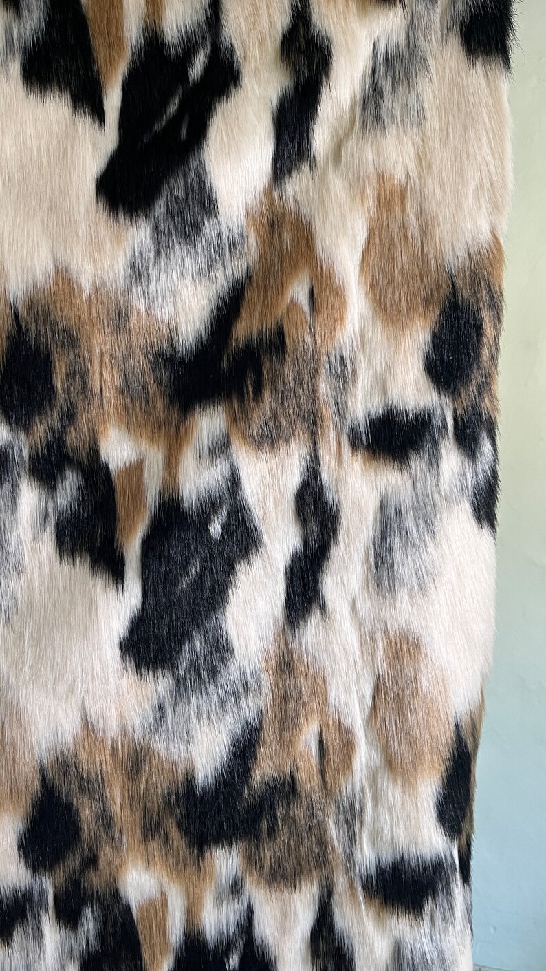 Animal Long Pile Faux Fur, Wide 59” One Sided Fur Fabric, Vegan Faux ...