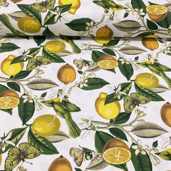 Lemon Print Fabric - Etsy