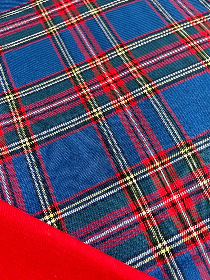 Blue Red Tartan, Wide 1.64yard, Scottish Tartan, Plaid Pattern ...