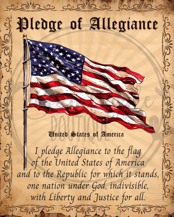 Original Pledge Of Allegiance Print Pledge Of Allegience Ideas
