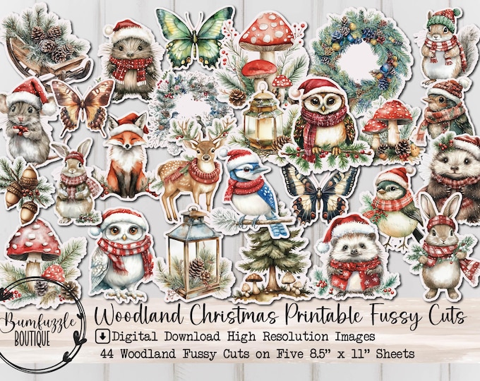 Christmas Fussy Cut, Christmas Junk Journal Kit, Vintage, Printable ...