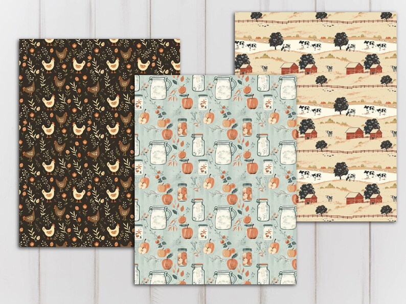 Farmhouse Digital Paper Pack | Scrapbooking, Junk Journal (10, 12x12 ...