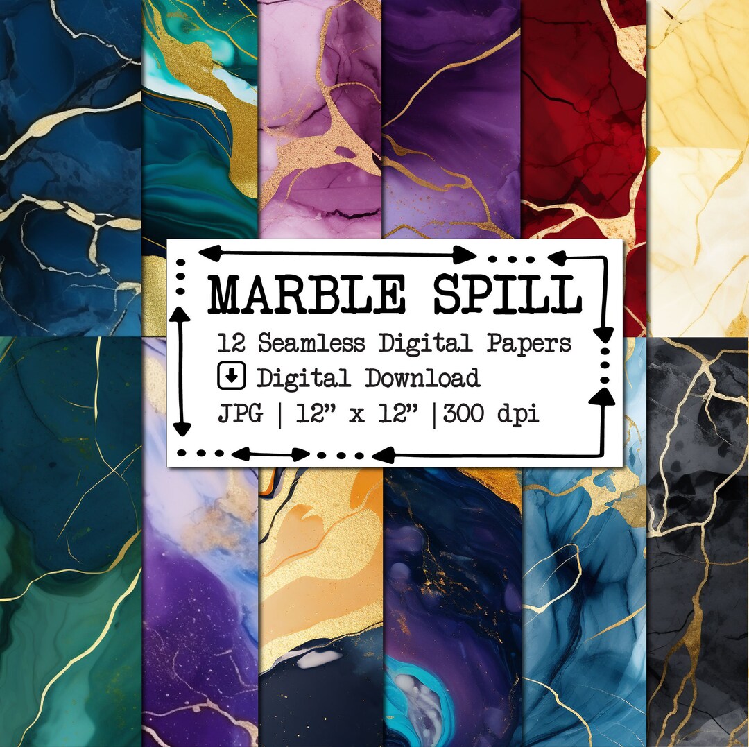 Marble Spill Seamless Digital Download Printable Pages - Junk Journal ...