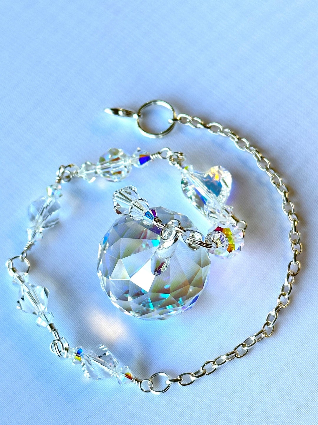 Crystal Suncatcher Swarovski AB Crystal Heart Suncatcher With - Etsy