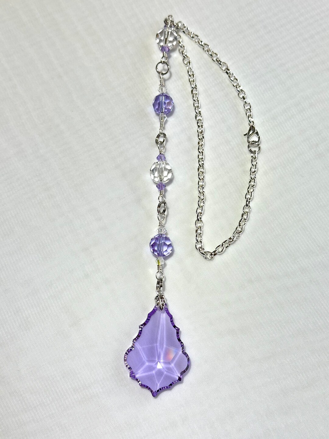 Violet and Clear Crystal Car Suncatcher With Violet Swarovski ...