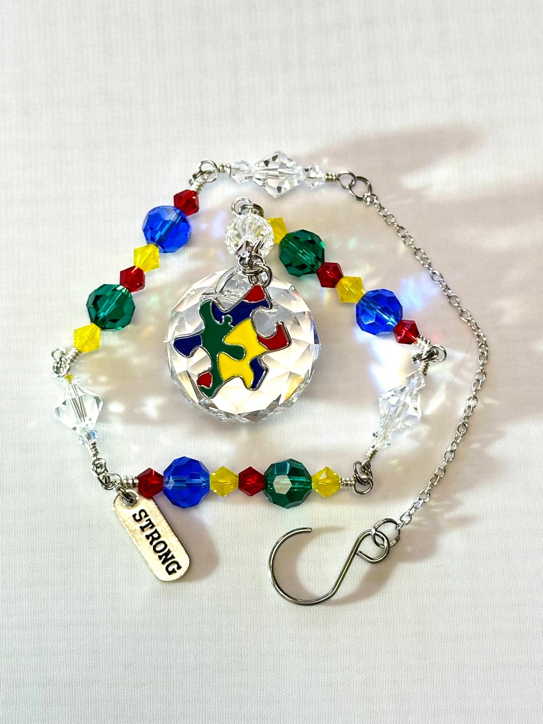 Autism Awareness Suncatcher With Clear Crystal Prism Globe, Window ...