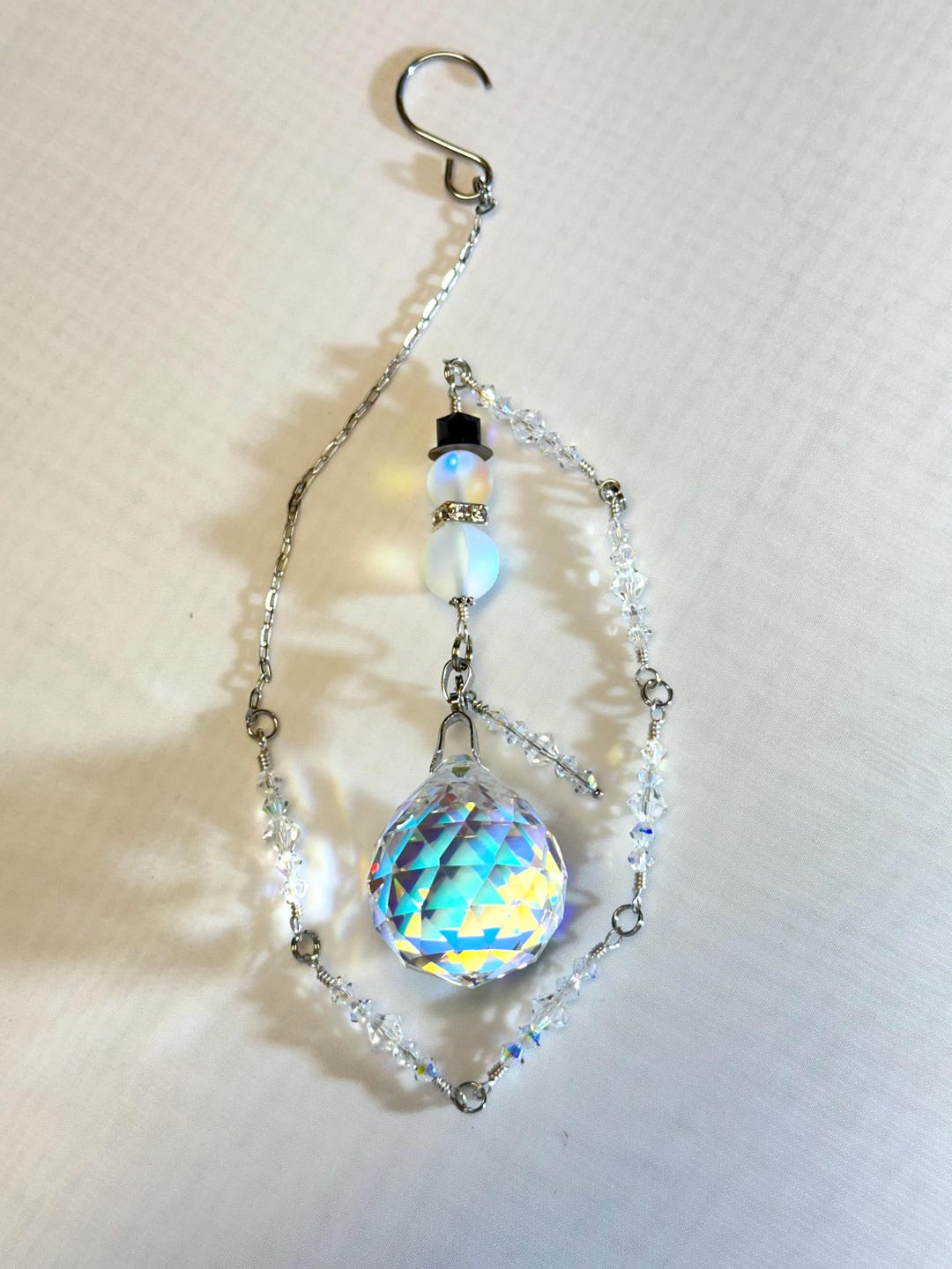 Snowman Suncatcher With Crystal Prism Globe, Window Décor, Hanging ...
