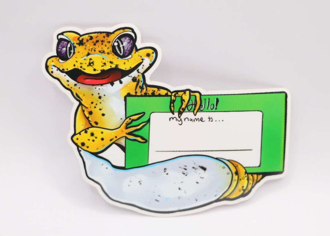 Leopard Gecko Name Tag Sticker - Etsy