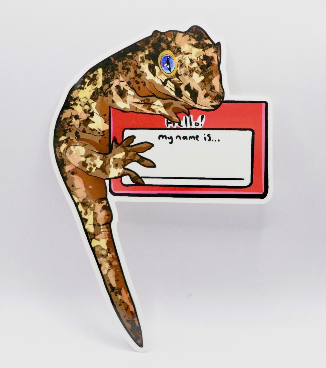 Gargoyle Gecko Name Tag Sticker - Etsy