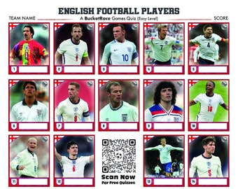 Printable England Players Football Picture Quiz Mixed Level - Etsy