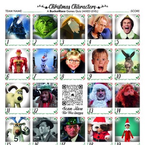 Printable Christmas Character Picture Quiz Pack - Etsy