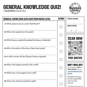 100 Pub Quiz Questions and Answers Set 1 - Etsy