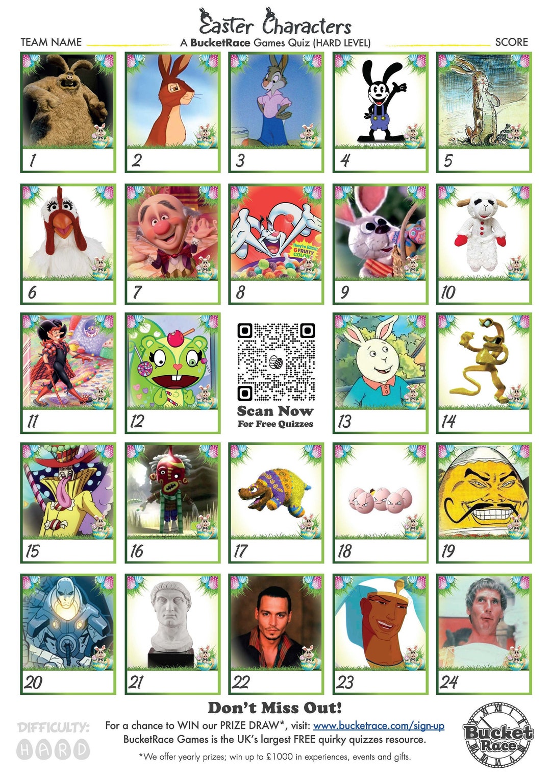 Printable Easter Character Picture Quiz Hard Level - Etsy