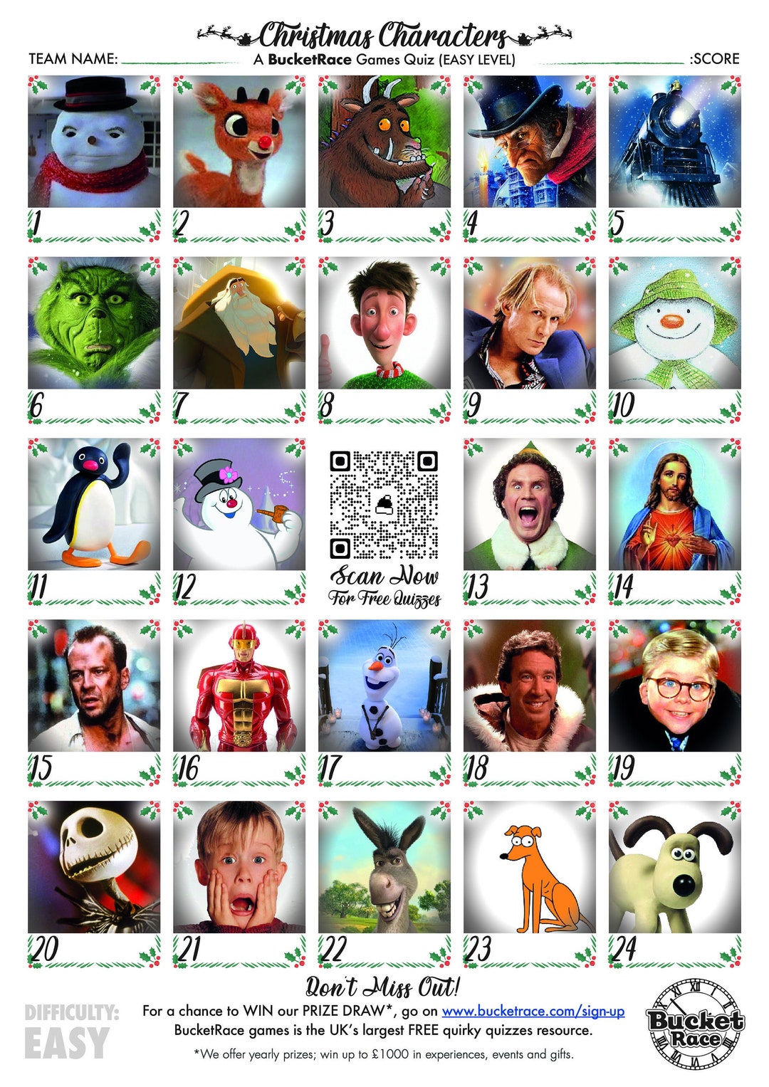 Printable Christmas Character Picture Quiz Easy Level - Etsy