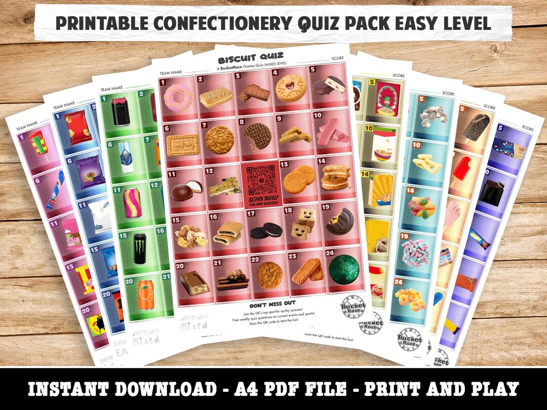 Easy Printable Confectionery Picture Quiz Pack (easy Difficulty Level ...