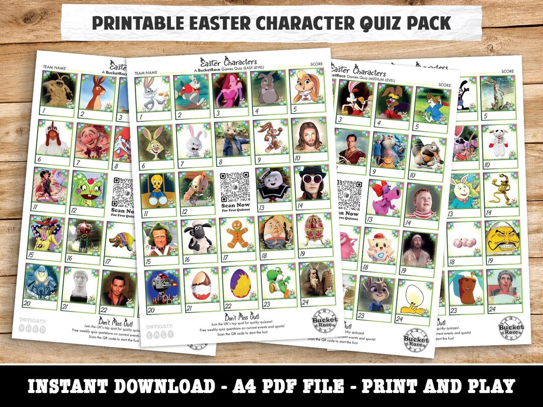 Printable Easter Character Picture Quiz Pack - Etsy