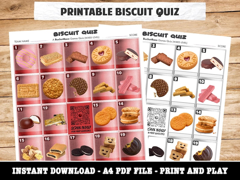 Printable Biscuit Picture Quiz Mixed Level - Etsy UK